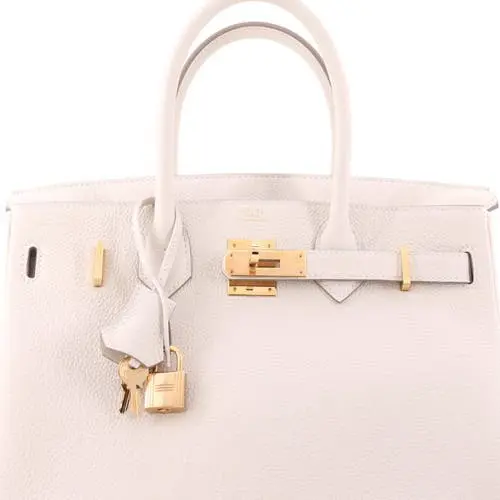 Hermès Birkin Handbag Light Togo With Gold Hardware 30 - White