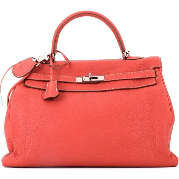 Hermès Kelly Amazone Handbag Orange Togo With Palladium Hardware 35 - Red