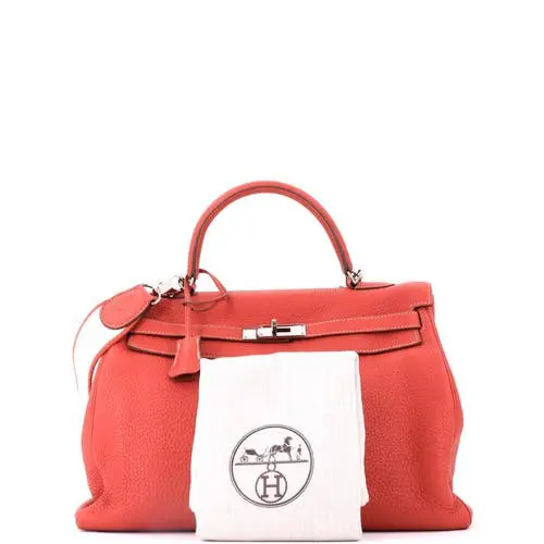 Hermès Kelly Amazone Handbag Orange Togo With Palladium Hardware 35 - Red
