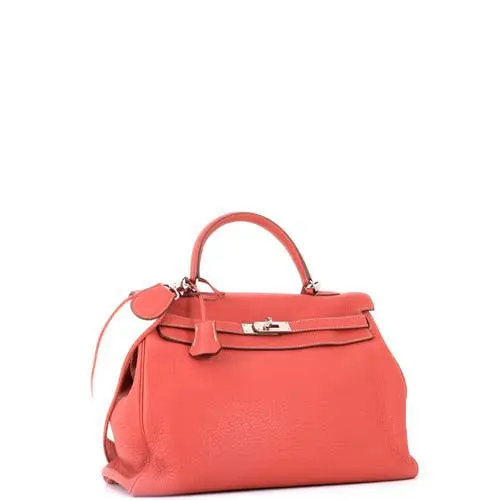 Hermès Kelly Amazone Handbag Orange Togo With Palladium Hardware 35 - Red