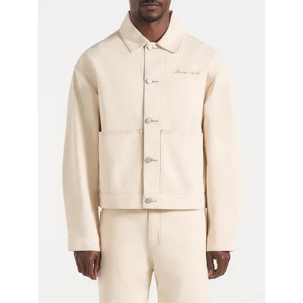 Manière De Voir Damien Boxy Fit Denim Jacket - Cream