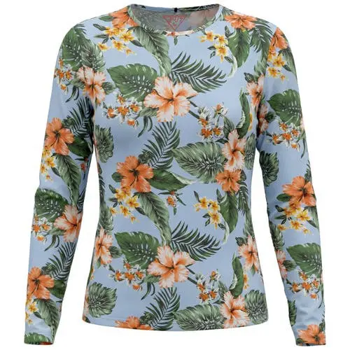 24/7 Long Sleeve Round Neck Knit Tee - Light Denim