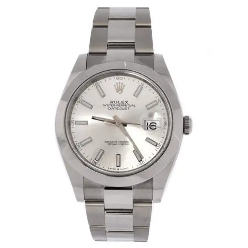 ROLEX Oyster Perpetual Datejust Automatic Watch Stainless Steel 41 - Metallic Silver