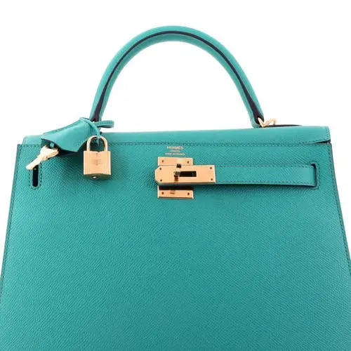 Hermès Kelly Handbag Epsom With Gold Hardware 28 - Blue