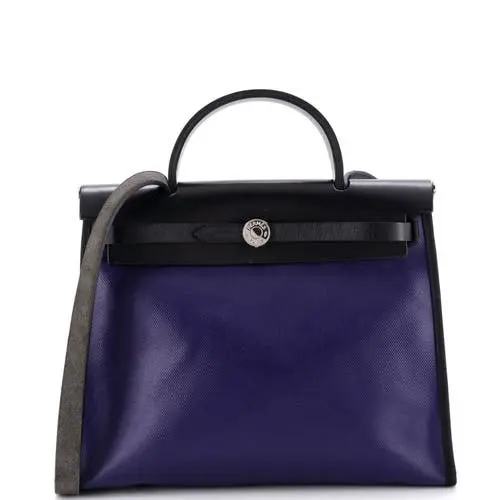 Hermès Herbag Zip Berline Vache Canvas And Leather 31