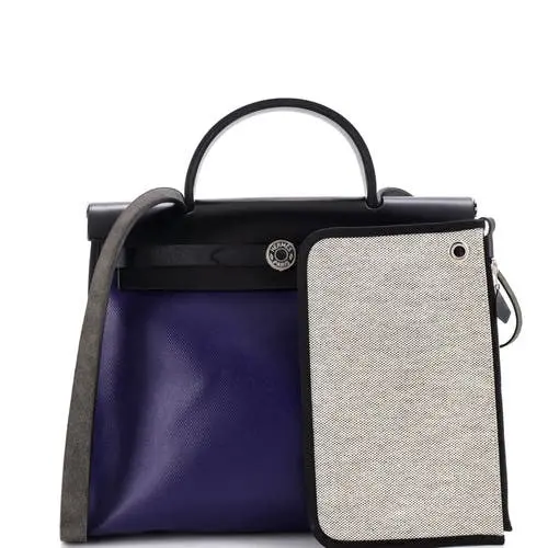 Hermès Herbag Zip Berline Vache Canvas And Leather 31