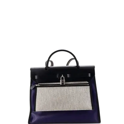 Hermès Herbag Zip Berline Vache Canvas And Leather 31