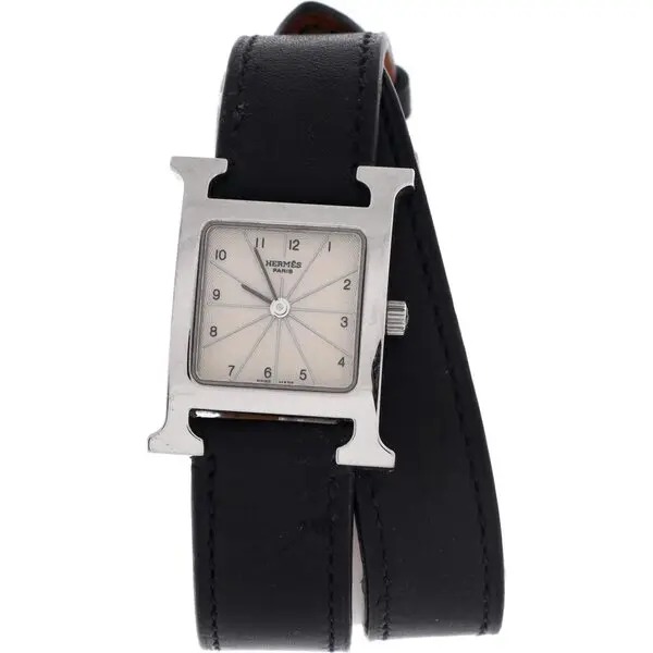 Hermès Heure H Double Tour Quartz Watch Stainless Steel And Leather 21 - Metallic Silver