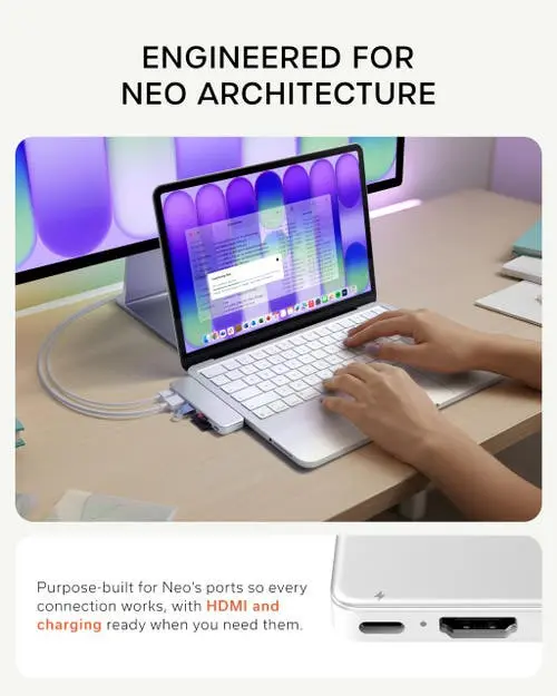 SATECHI Usb-c Snap Hub For Macbook Neo - Silver