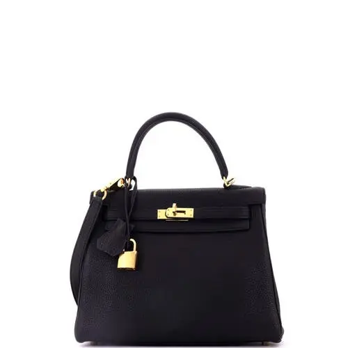 Hermès Kelly Handbag Togo With Gold Hardware 25