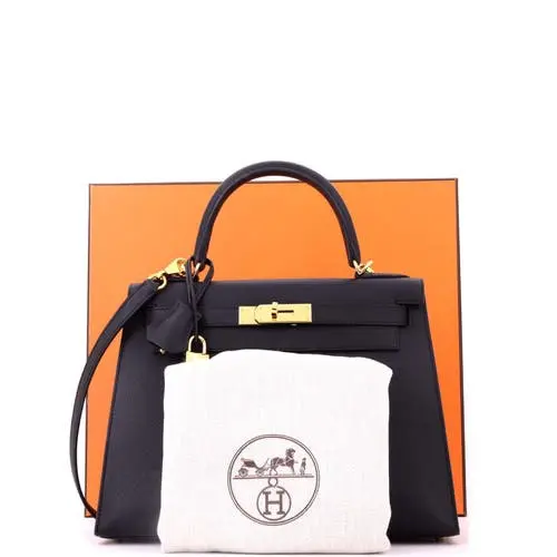Hermès Kelly Handbag Epsom With Gold Hardware 28 - Black