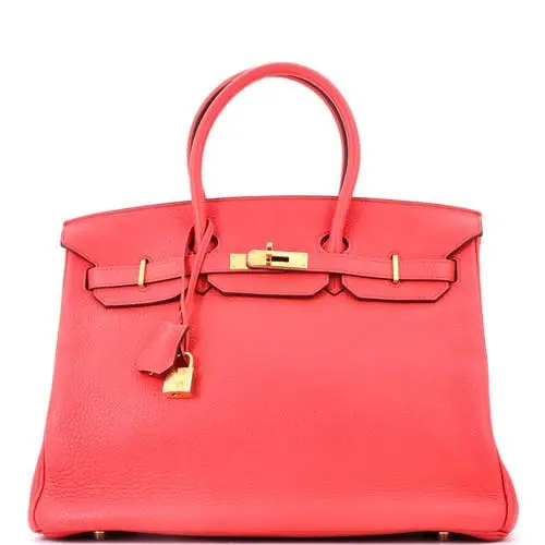 Hermès Birkin Handbag Pink Clemence With Gold Hardware 35