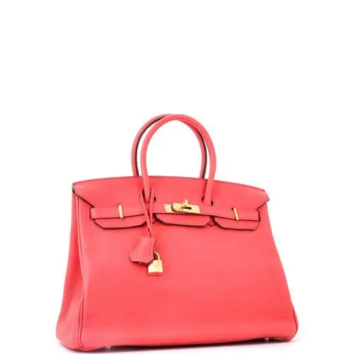 Hermès Birkin Handbag Pink Clemence With Gold Hardware 35