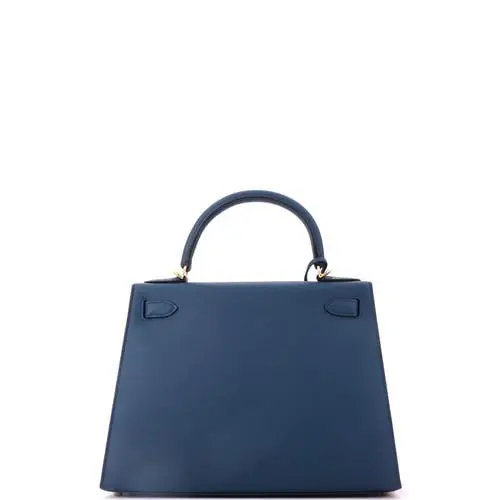 Hermès Kelly Handbag Epsom With Gold Hardware 28 - Blue