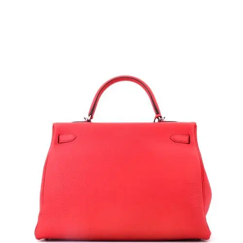 Hermès Kelly Handbag Togo With Palladium Hardware 35 - Red
