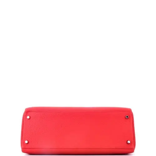Hermès Kelly Handbag Togo With Palladium Hardware 35 - Red