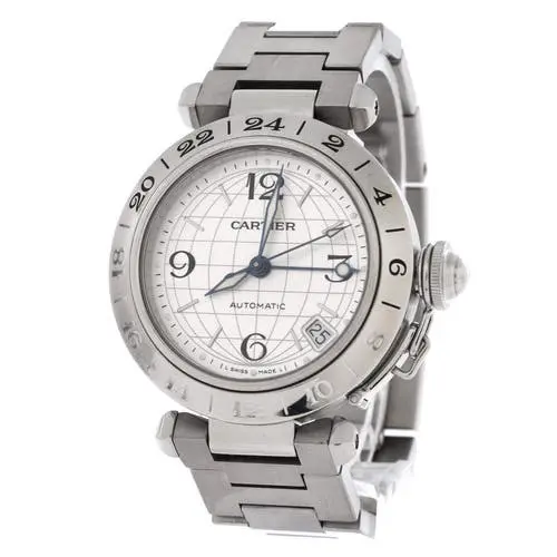 CARTIER Pasha C Gmt Automatic Watch Stainless Steel 35