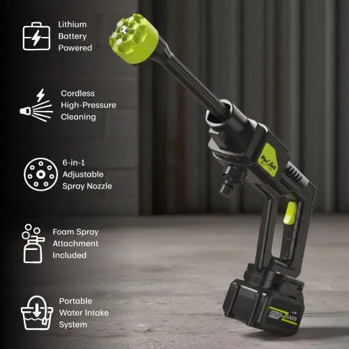 PURSONIC Powerful Cordless Pressure Washer & 3-in-1 Turbo Air System