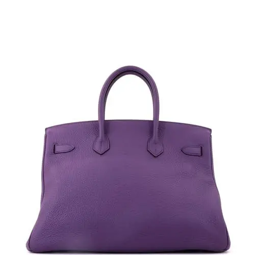 Hermès Birkin Handbag Purple Clemence With Palladium Hardware 35