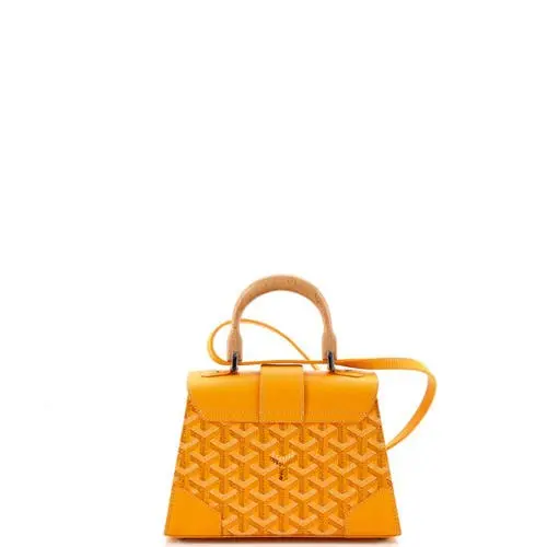 Goyard Structured Saigon Top Handle Bag Coated Canvas With Leather Mini