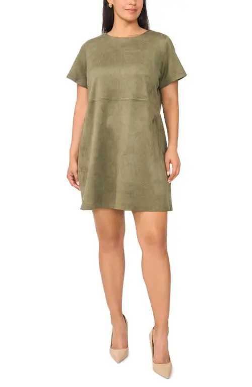Vince Camuto Faux Suede Paneled Shift Minidress