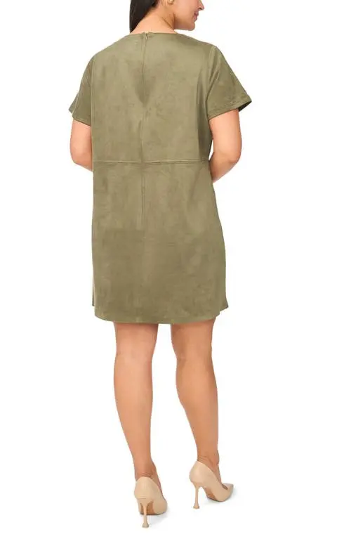 Vince Camuto Faux Suede Paneled Shift Minidress