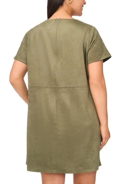 Vince Camuto Faux Suede Paneled Shift Minidress