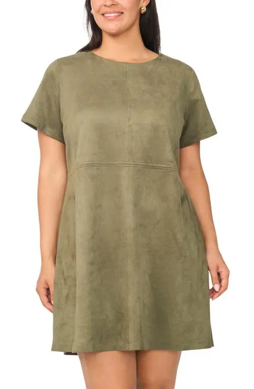 Vince Camuto Faux Suede Paneled Shift Minidress