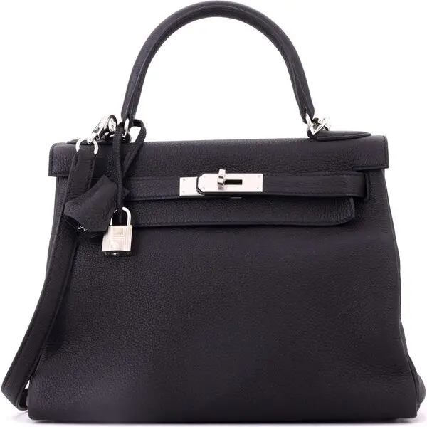 Hermès Kelly Handbag Togo With Palladium Hardware 28 - Black