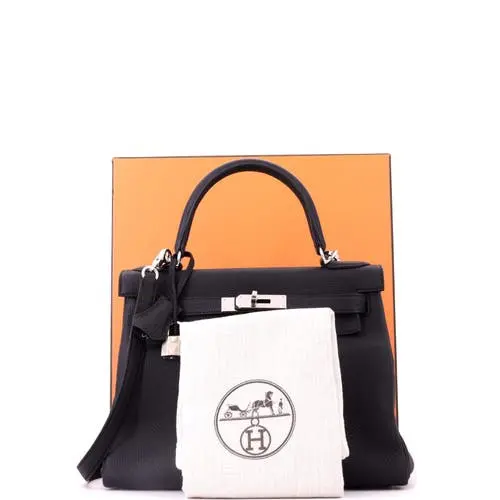 Hermès Kelly Handbag Togo With Palladium Hardware 28 - Black