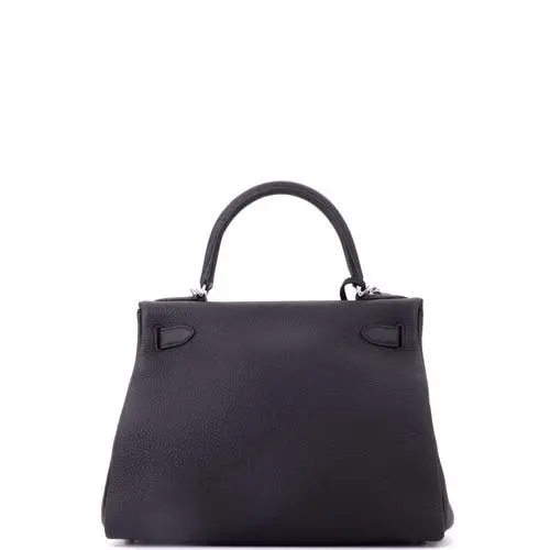 Hermès Kelly Handbag Togo With Palladium Hardware 28 - Black