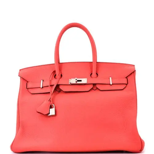 Hermès Birkin Handbag Pink Togo With Palladium Hardware 35 - Red