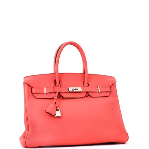 Hermès Birkin Handbag Pink Togo With Palladium Hardware 35 - Red