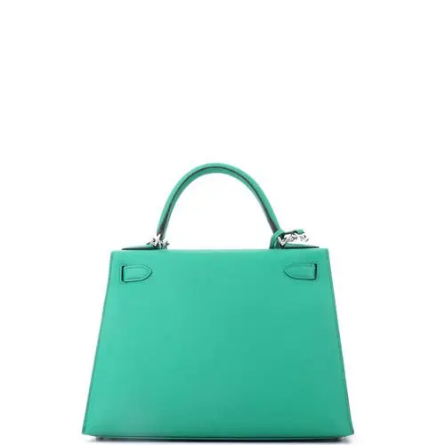 Hermès Kelly Handbag Epsom With Palladium Hardware 28 - Green