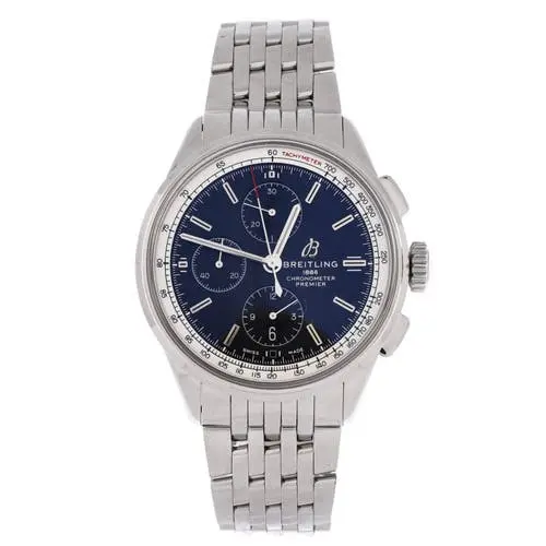 BREITLING Premier Chronograph Automatic Watch Stainless Steel 42 - Metallic Silver