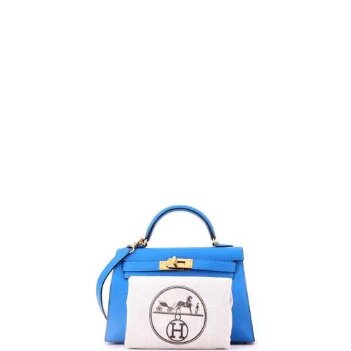 Hermès Kelly Mini Ii Bag Chevre Mysore With Gold Hardware 20 - Blue