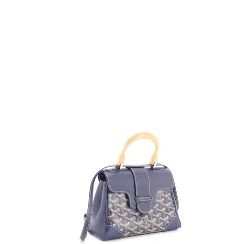 Goyard Saigon Top Handle Bag Coated Canvas With Leather Mini