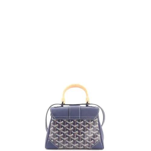 Goyard Saigon Top Handle Bag Coated Canvas With Leather Mini