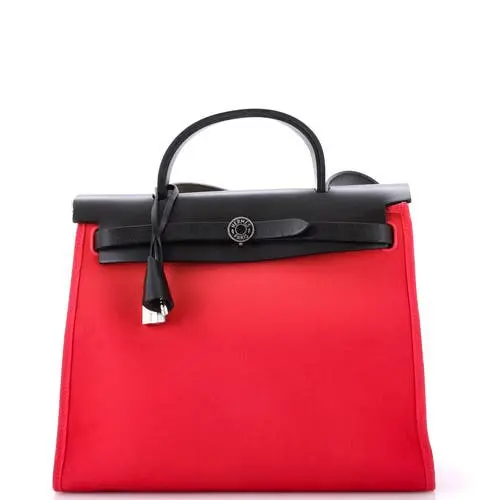 Hermès Herbag Zip Leather And Toile 31