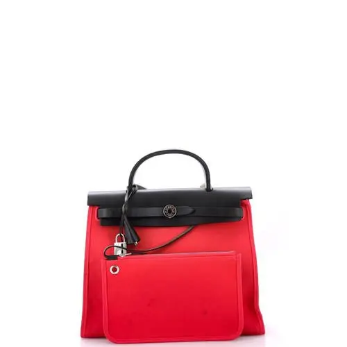 Hermès Herbag Zip Leather And Toile 31