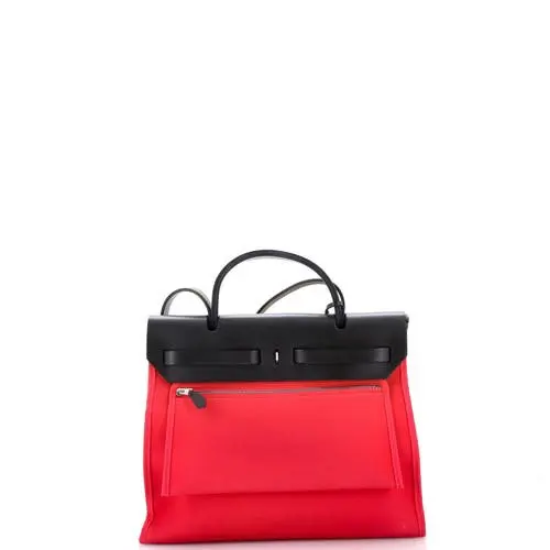 Hermès Herbag Zip Leather And Toile 31