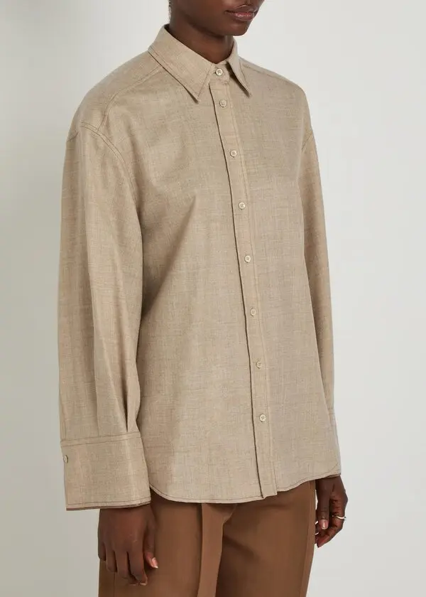 Brunello Cucinelli Embellished Wool Shirt