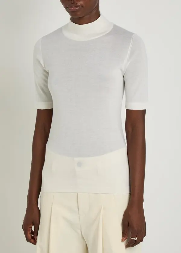 Brunello Cucinelli Turtle-neck Cashmere And Silk-blend Top