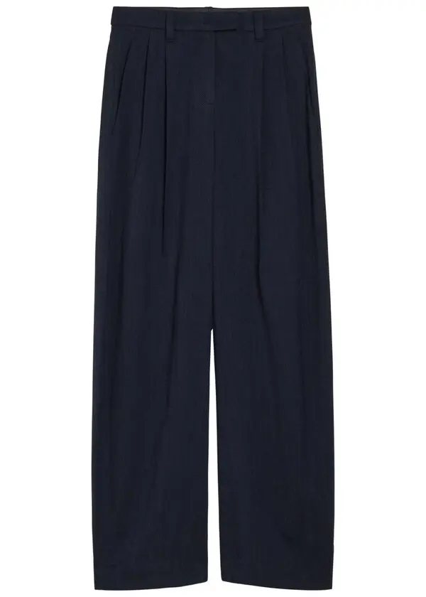 Brunello Cucinelli Herringbone Straight-leg Stretch-wool Trousers