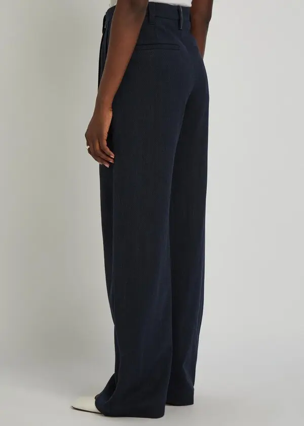 Brunello Cucinelli Herringbone Straight-leg Stretch-wool Trousers