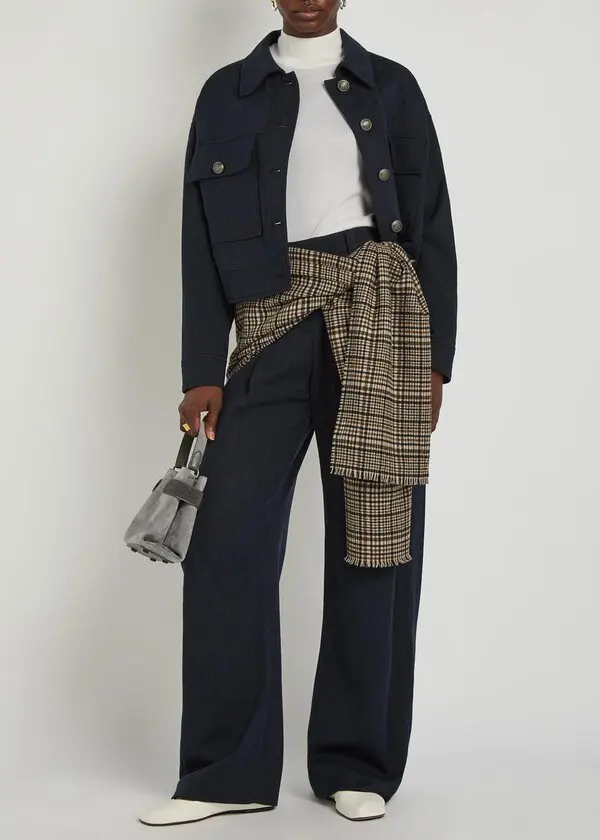 Brunello Cucinelli Herringbone Straight-leg Stretch-wool Trousers
