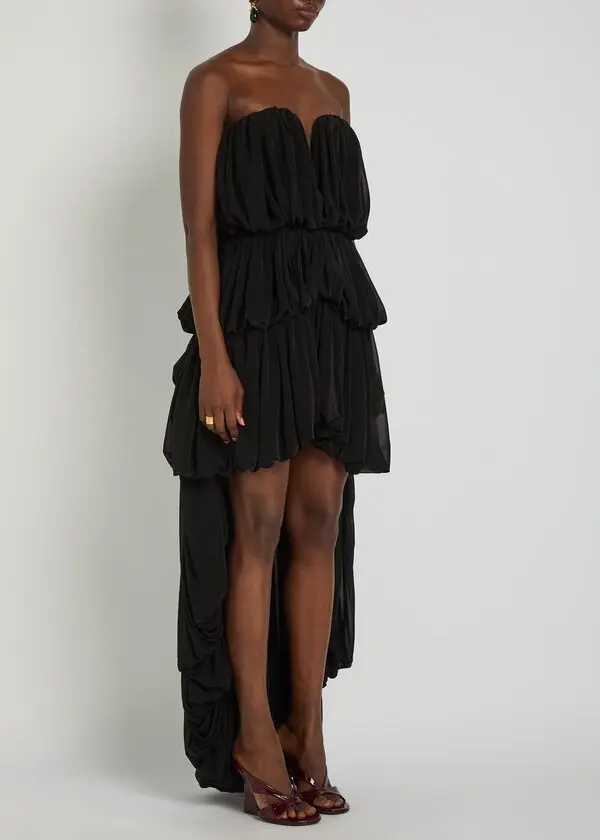 Ronny Kobo Gathered Strapless Mini Dress
