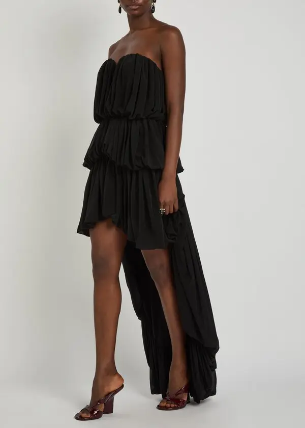 Ronny Kobo Gathered Strapless Mini Dress