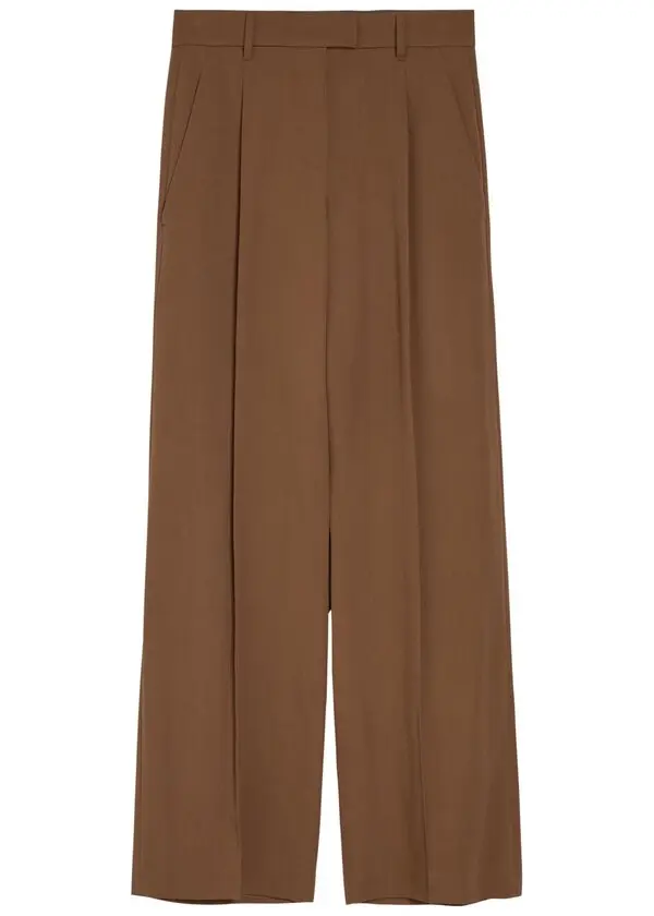 Brunello Cucinelli Tailored Wide-leg Wool-blend Trousers