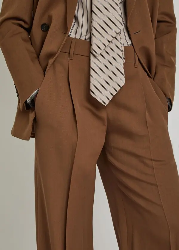 Brunello Cucinelli Tailored Wide-leg Wool-blend Trousers